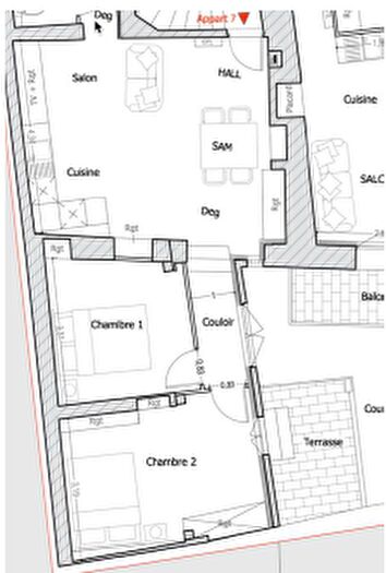 Appartement à vendre - Aubagne, Centre-ville, Beaumond - 3 pièces - 2 chambres