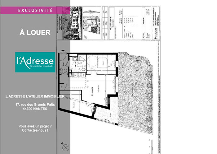Appartement 3 pièces à louer - Nantes, Nantes Erdre, La Beaujoire, Saint-Joseph de Porterie