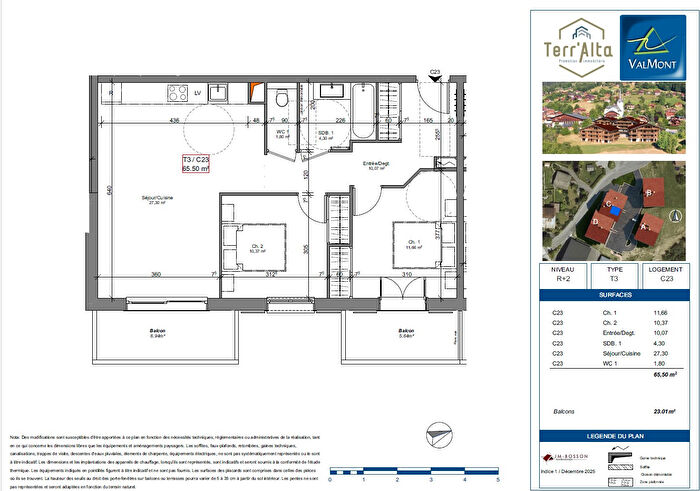 Appartement 3 pièces à Cordon, à vendre
