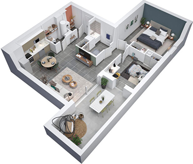 Béziers, Perch des Moulins, Font Neuve, Terries : Appartement 3 pièces à vendre