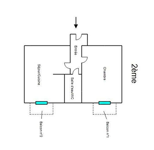 Appartement à vendre - Nice, Saint-Roch - 2 pièces - 1 chambre