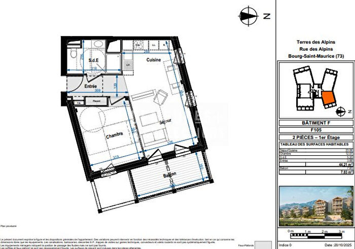 Appartement à vendre - Bourg-Saint-Maurice, Bourg-Saint-Maurice - 2 pièces - 1 chambre
