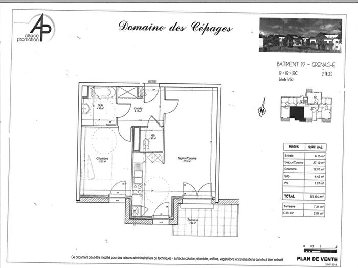 Appartement à louer - Colmar, Saint-Vincent - 2 pièces - 1 chambre