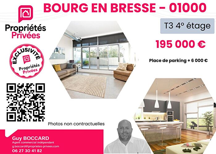 Appartement à vendre - Bourg-en-Bresse, Gare, Peloux-Mail, Citadelle - 3 pièces - 2 chambres