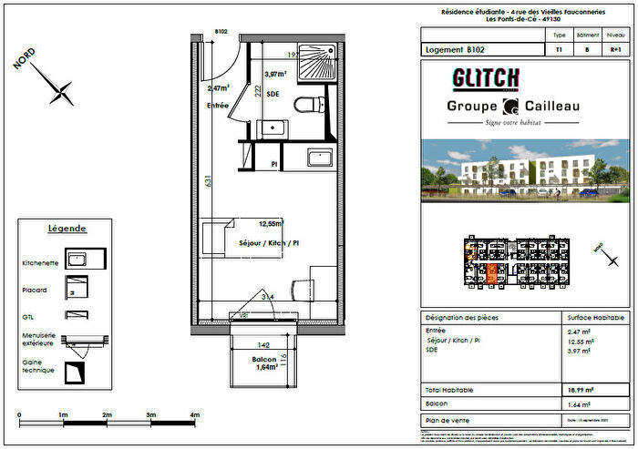 Appartement à louer - Angers, Madeleine, Saint-Léonard, Justices - 1 pièce