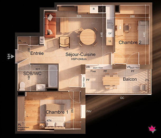 Appartement 3 pièces à vendre - Saint-Priest, Centre-ville