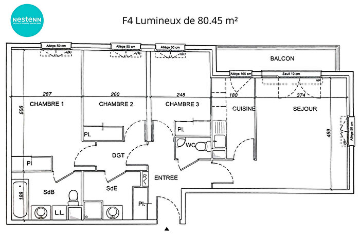 Appartement à vendre - Massy, Atlantis, Champs Ronds - 4 pièces - 3 chambres