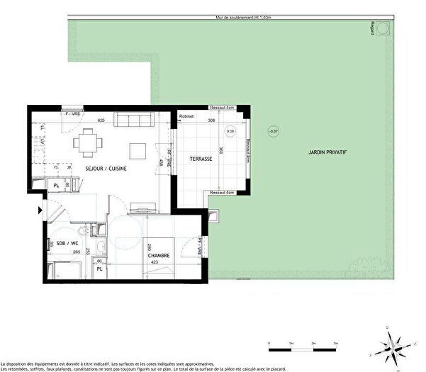 Appartement à vendre - Vallauris, Pertuades - 2 pièces - 1 chambre