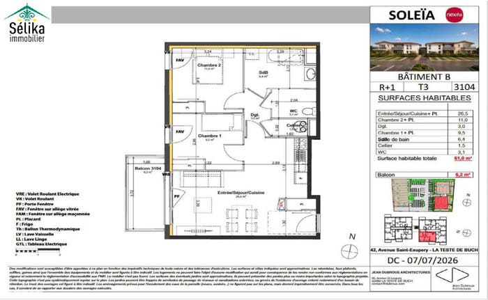 Appartement 3 pièces à vendre - La Teste-de-Buch, L'Enclos d'Alis, Notre-Dame des Monts, Ninots, Miquelots