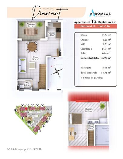 Appartement 2 pièces à vendre - Sainte-Anne
