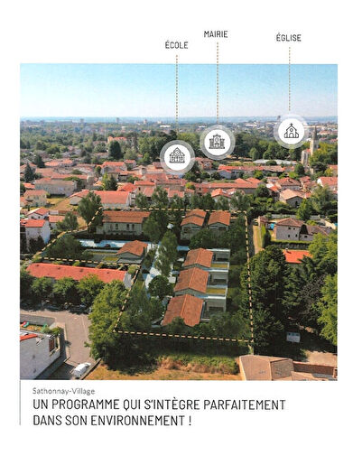 Appartement à vendre - Sathonay-Village - 3 pièces - 2 chambres