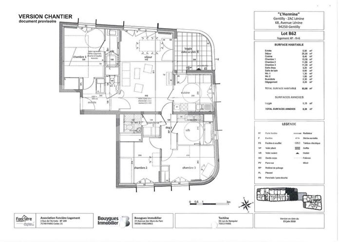 Appartement à louer - Gentilly, Chaperon Vert - 4 pièces - 3 chambres