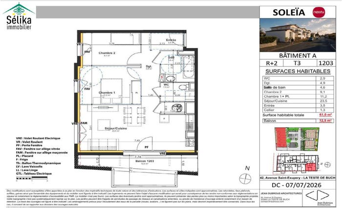 Appartement 3 pièces à vendre - La Teste-de-Buch, L'Enclos d'Alis, Notre-Dame des Monts, Ninots, Miquelots