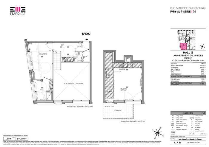 Ivry-sur-Seine, Ivry Port : Appartement 2 pièces à louer