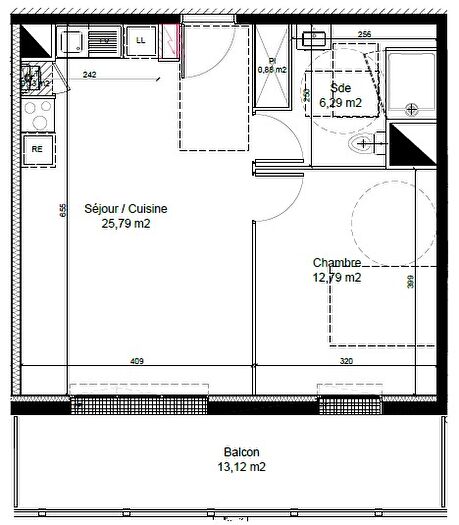 Appartement à louer - Chartres, Beaulieu - 2 pièces - 1 chambre