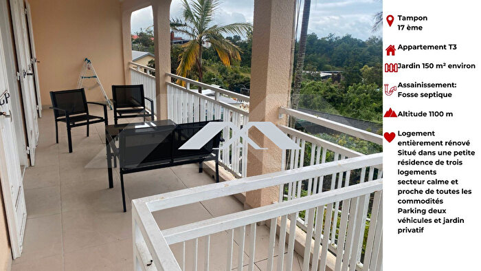 Appartement à louer - Le Tampon, Quatorzième, Dix-Septième - 3 pièces - 2 chambres