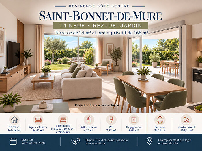 Saint-Bonnet-de-Mure : Appartement 4 pièces à vendre