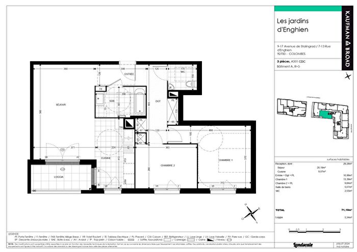 Colombes, Fossés Jean Bouvier - Appartement 3 pièces à louer