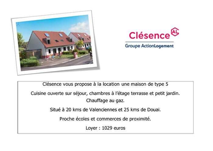 Escaudain : Maison 5 pièces à louer