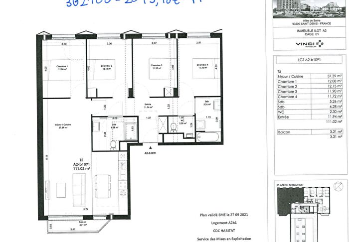 Appartement à louer - Saint-Denis, Pleyel - 4 pièces