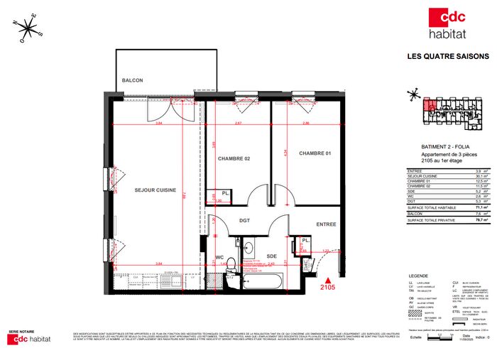 Appartement à louer - Mulhouse, Doller - 3 pièces