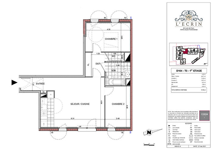 Appartement 3 pièces à vendre - Jouars-Pontchartrain