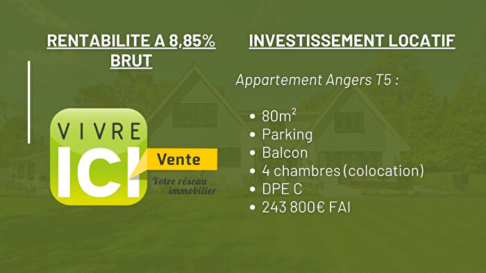 Appartement à vendre - Angers, Belle, Beille - 5 pièces - 4 chambres