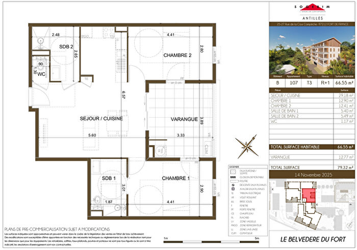 Fort-de-France : Appartement 3 pièces à vendre