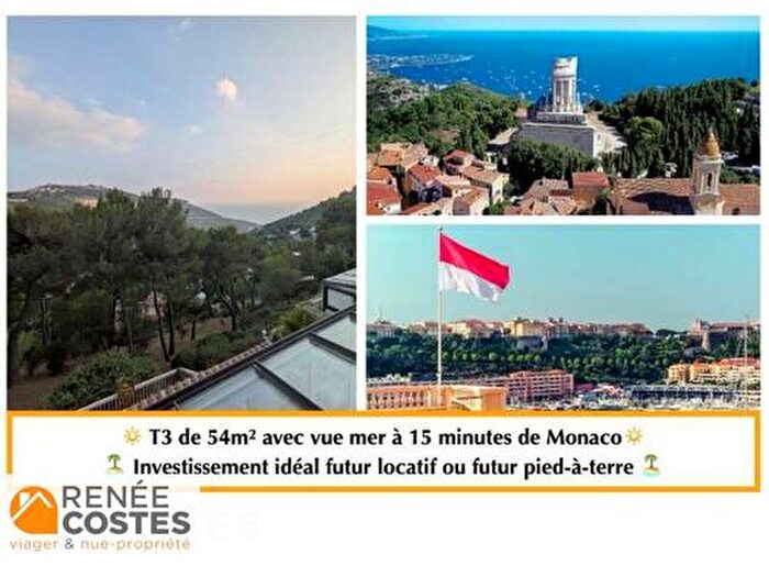 Appartement à vendre - La Turbie - 3 pièces - 1 chambre