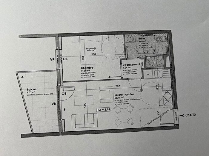 Appartement à vendre - Riedisheim, Centre-ville - 2 pièces - 1 chambre