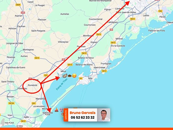 Maison à vendre - Pomérols - 4 pièces - 3 chambres