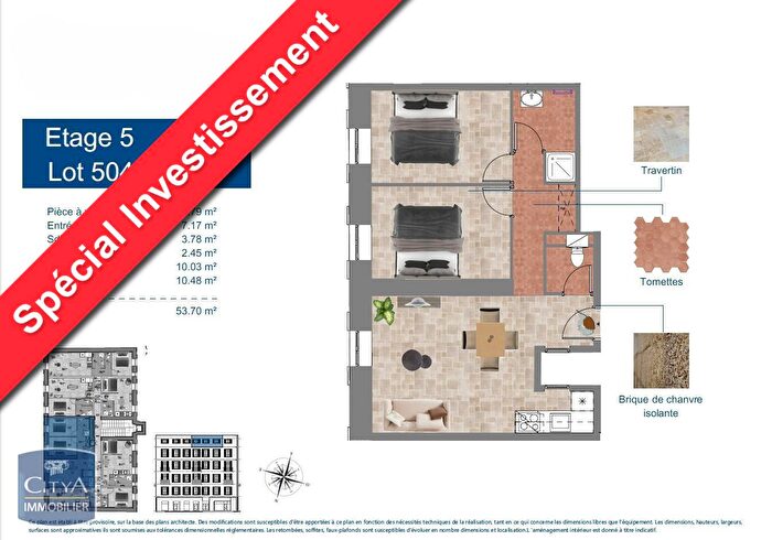 Appartement à vendre - Nice, Saint-Pancrace - 3 pièces - 2 chambres