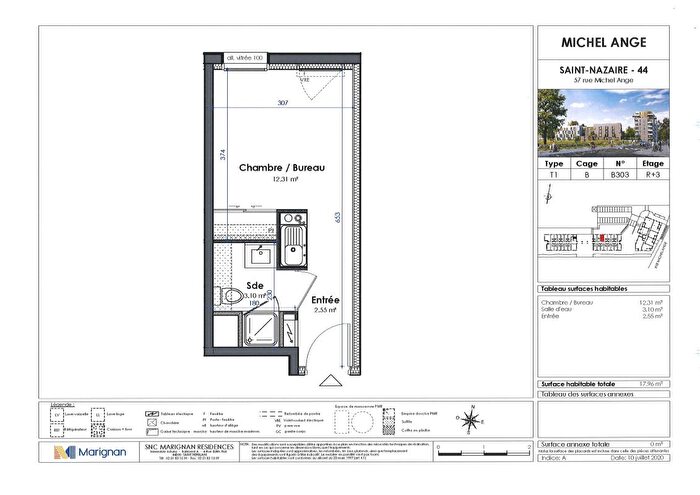 Appartement à louer - Saint-Nazaire, Ouest - 1 pièce