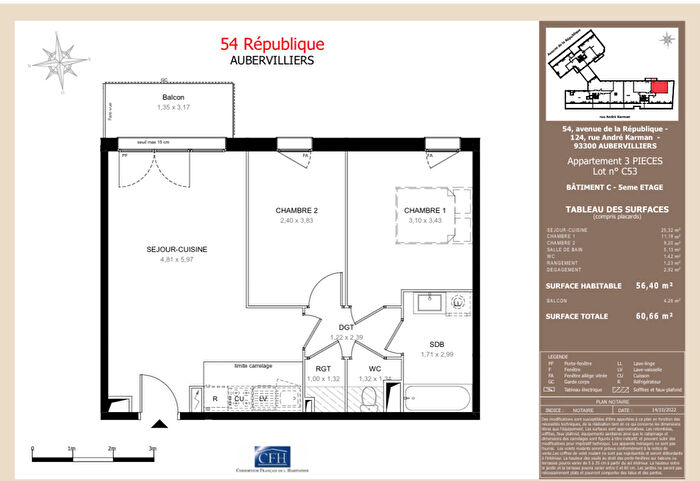 Aubervilliers, Paul Bert - Appartement 3 pièces à louer