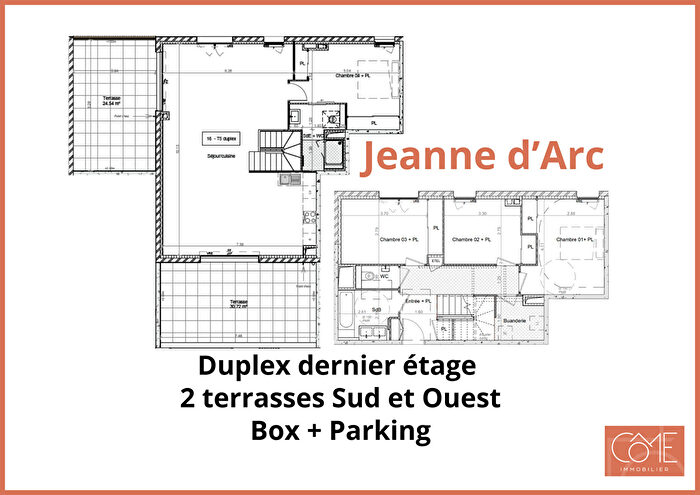 Appartement à vendre - Quartiers Nord-Est, Jeanne dArc - 5 pièces - 4 chambres