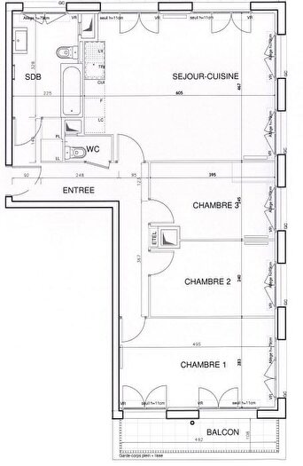 Appartement à louer - Bobigny, Centre-ville - 4 pièces - 3 chambres