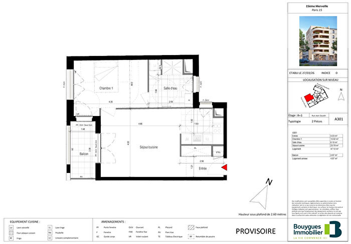 Paris 15ème, Cambronne, Garibaldi : Appartement 2 pièces à vendre