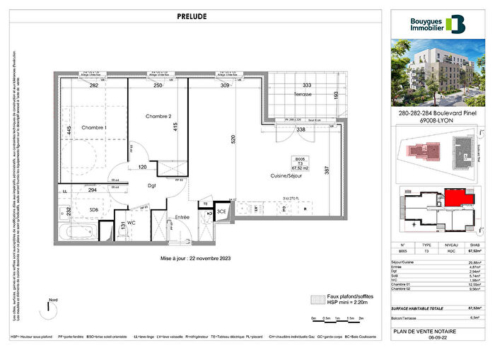Appartement à louer - Lyon e , La Plaine, Santy - 3 pièces - 2 chambres