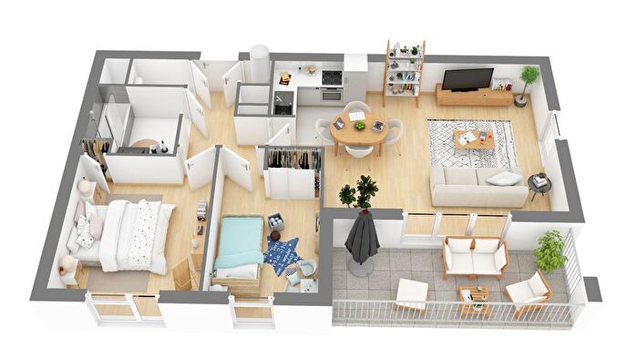 Appartement à vendre - Quint-Fonsegrives - 3 pièces - 2 chambres