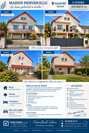 Maison 4 pièces à Naintré, à vendre
