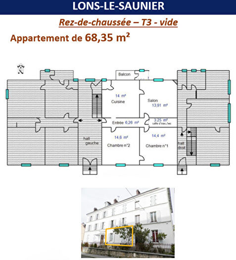 Appartement 3 pièces à vendre à Lons-le-Saunier