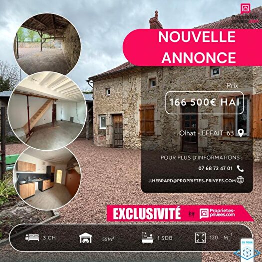 Maison à vendre - Effiat - 4 pièces - 3 chambres