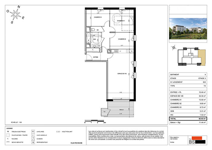 Appartement à vendre - Sciez - 4 pièces - 3 chambres