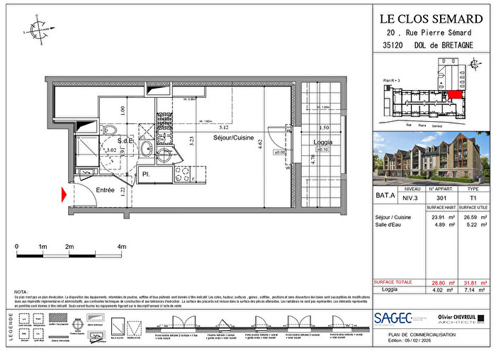 Appartement à vendre - Dol-de-Bretagne - 1 pièce
