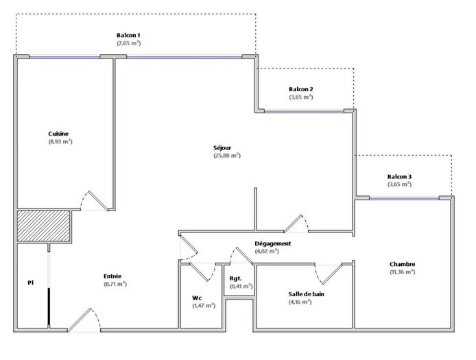 Appartement à vendre - Meaux, Beauval Verriere - 3 pièces - 1 chambre
