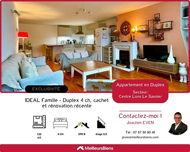 Appartement à vendre - Lons-le-Saunier, Centre-ville - 5 pièces - 4 chambres