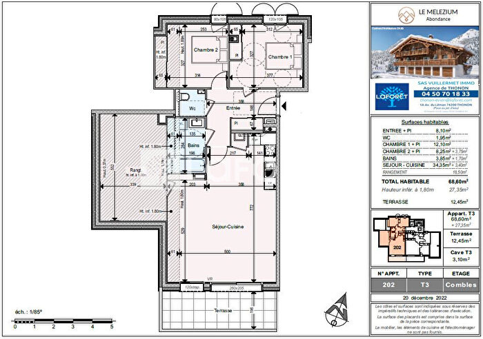 Appartement à vendre - Abondance - 3 pièces - 2 chambres