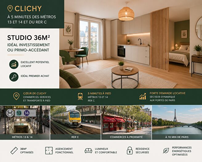 Maison 1 pièce à Clichy, République, Victor Hugo, à vendre
