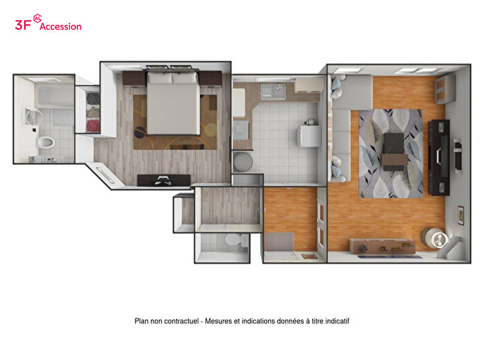 Appartement à vendre - Choisy-le-Roi, Centre-ville, Parc Prairie, Hautes Bornes - 2 pièces - 1 chambre