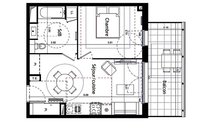 Appartement à vendre - Valras-Plage, Elysées, Cami Founjut - 2 pièces - 1 chambre